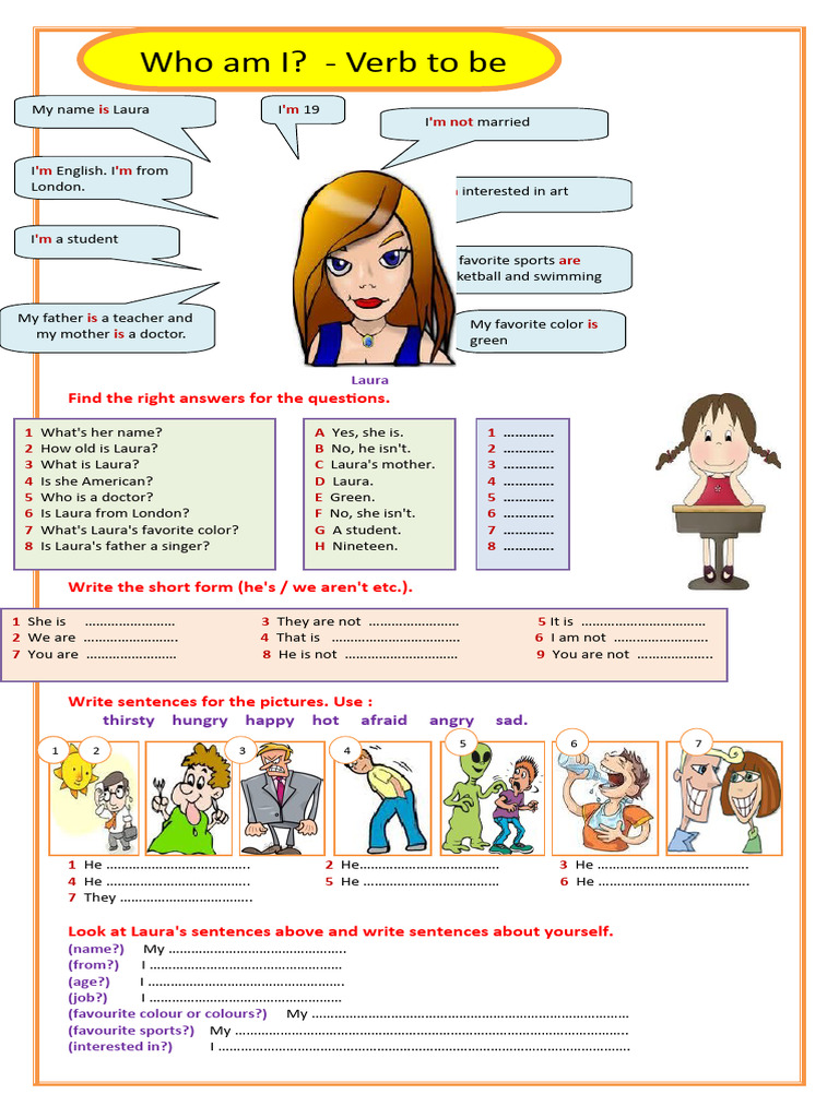 Week 2 - Verb To Be-Who Am I | PDF | Semantic Units | Morphology