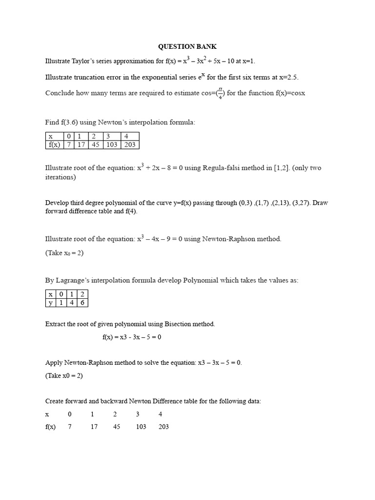 IMP Questions | PDF | Finite Difference | Mathematics