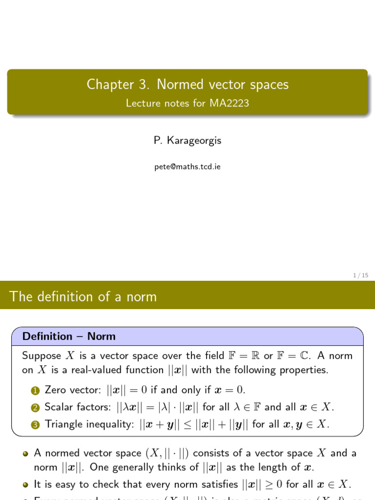 Chapter 3 | PDF | Norm (Mathematics) | Vector Space