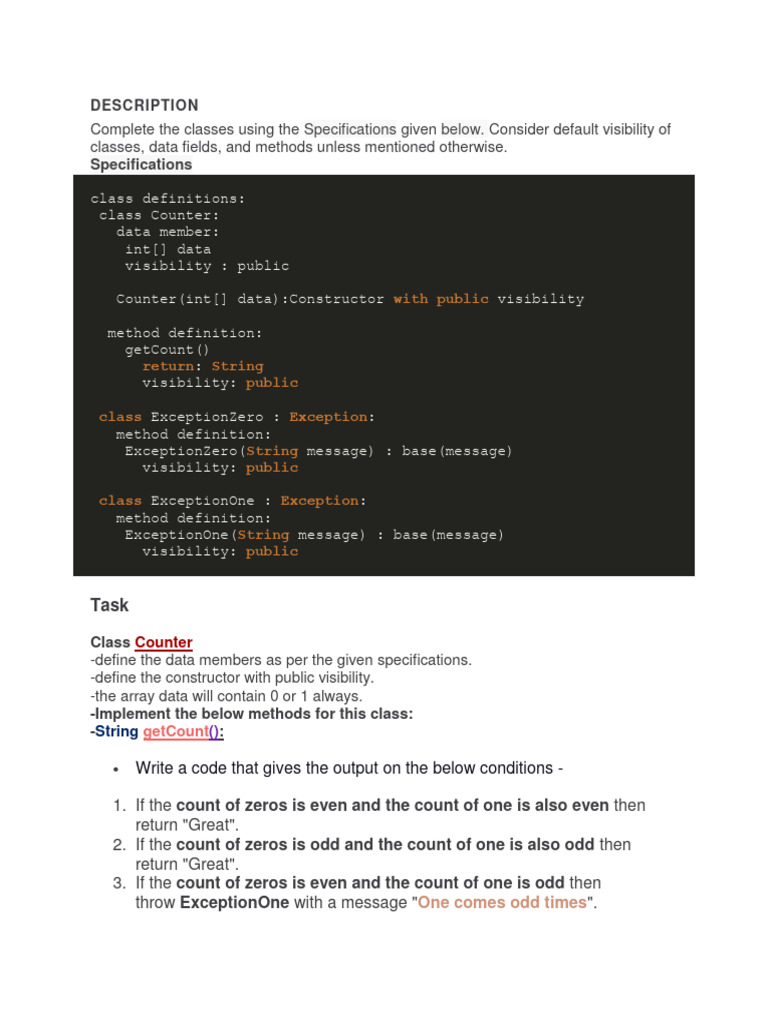 Counter Class with Custom Exceptions | PDF | Teaching Methods & Materials