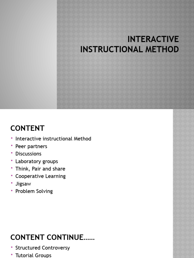 Interactive Instructional Method | PDF | Learning | Liberal Arts Education
