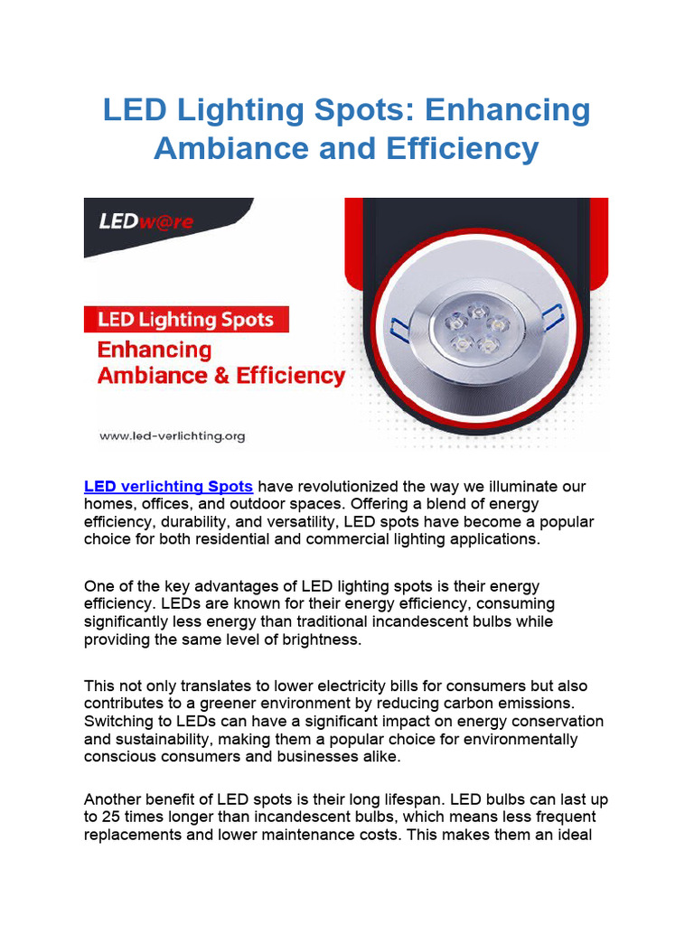 LED Lighting Spots | PDF | Lighting | Light Emitting Diode