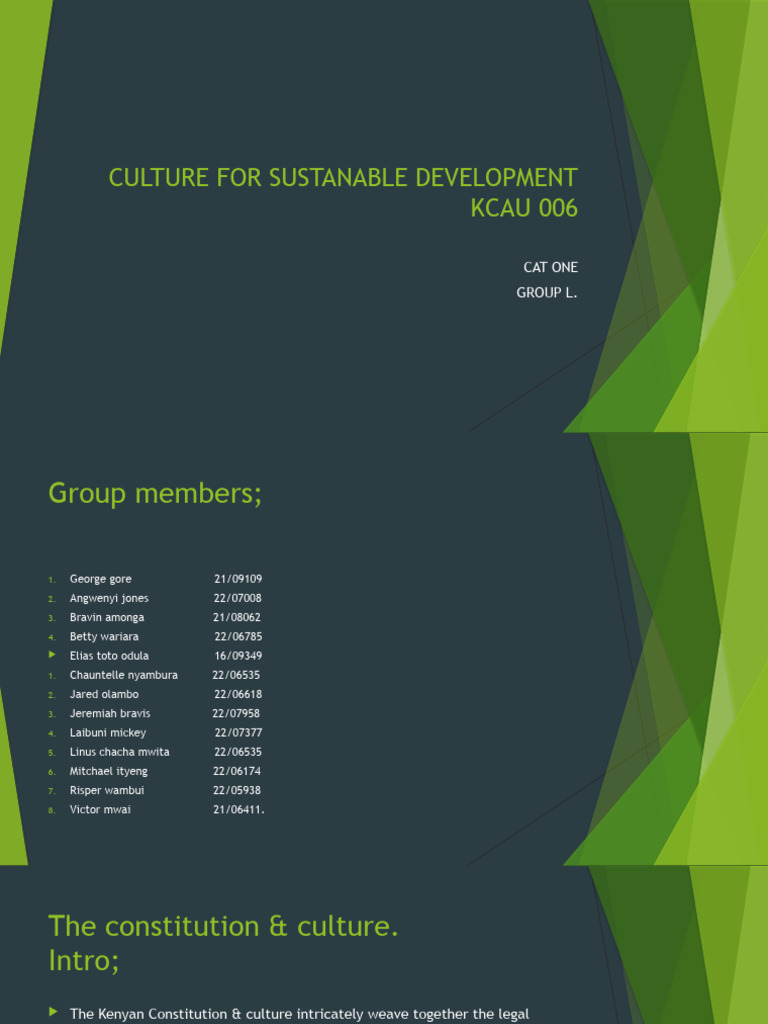 Culture For Sustanable Development | PDF | Kenya | Governance