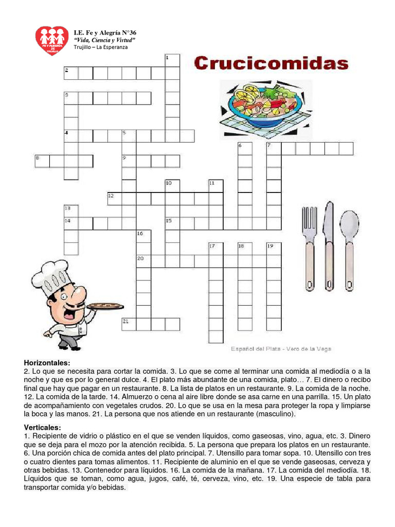 Crucigrama de Cocina | PDF