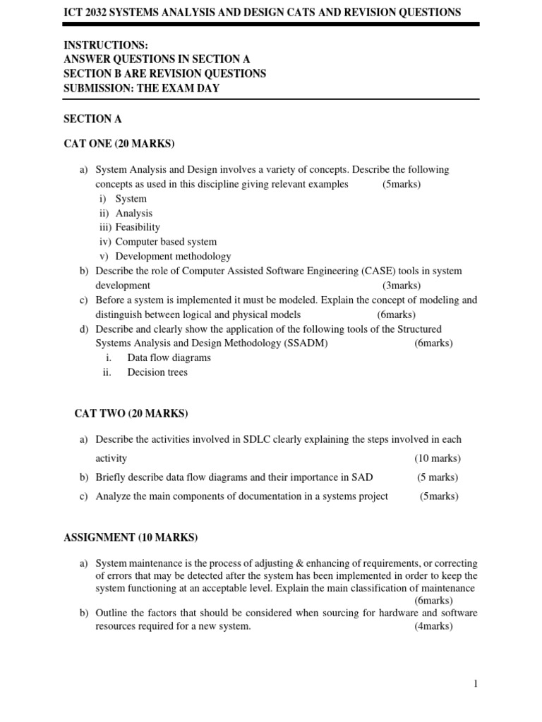 Ict 2032 Systems Analysis and Design Cats Cons | PDF | Software Development Process | System