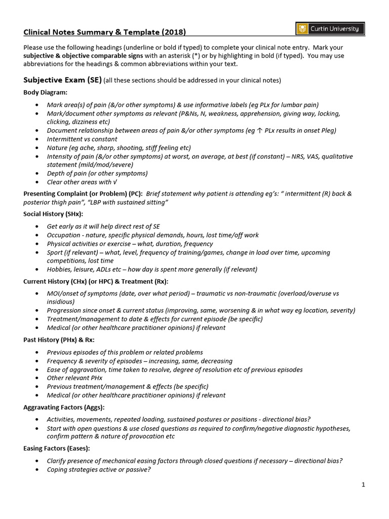 Clinical Notes Template For Citrix 2018 - Detail - FINAL | Download ...
