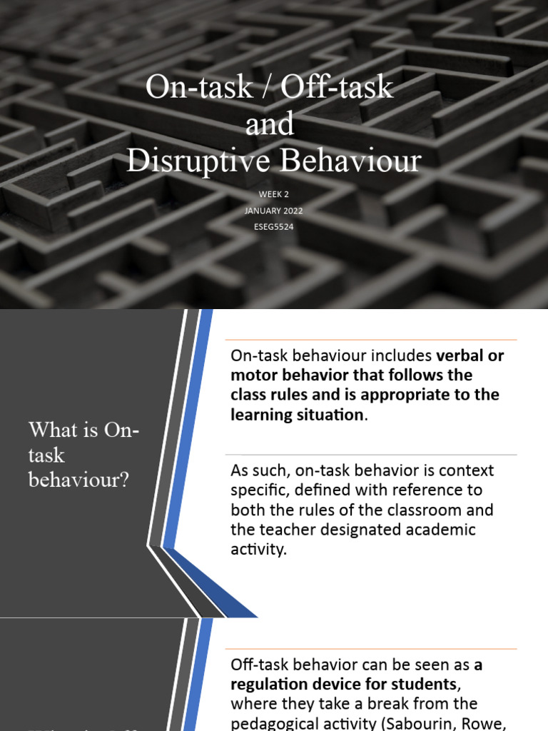 On Off and Disruptive Behaviour | PDF | Teachers | Behavior