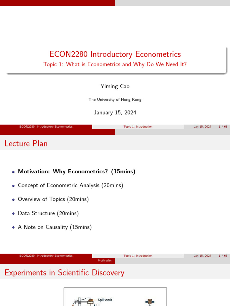 Topic1_Introduction_handouts | PDF | Econometrics | Statistics