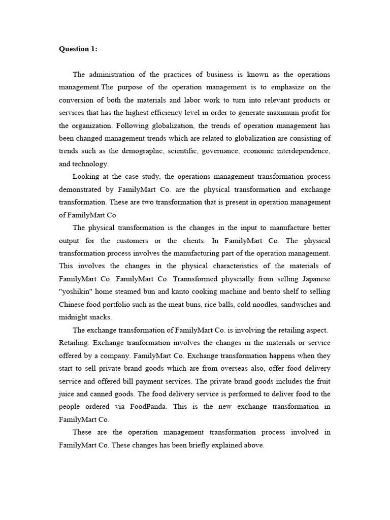 Operation Management | Download Free PDF | Strategic Management | Swot Analysis