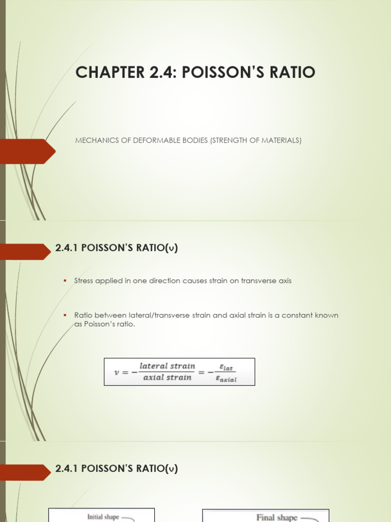 Poisson's Ratio in Strength of Materials | PDF | Stress (Mechanics ...