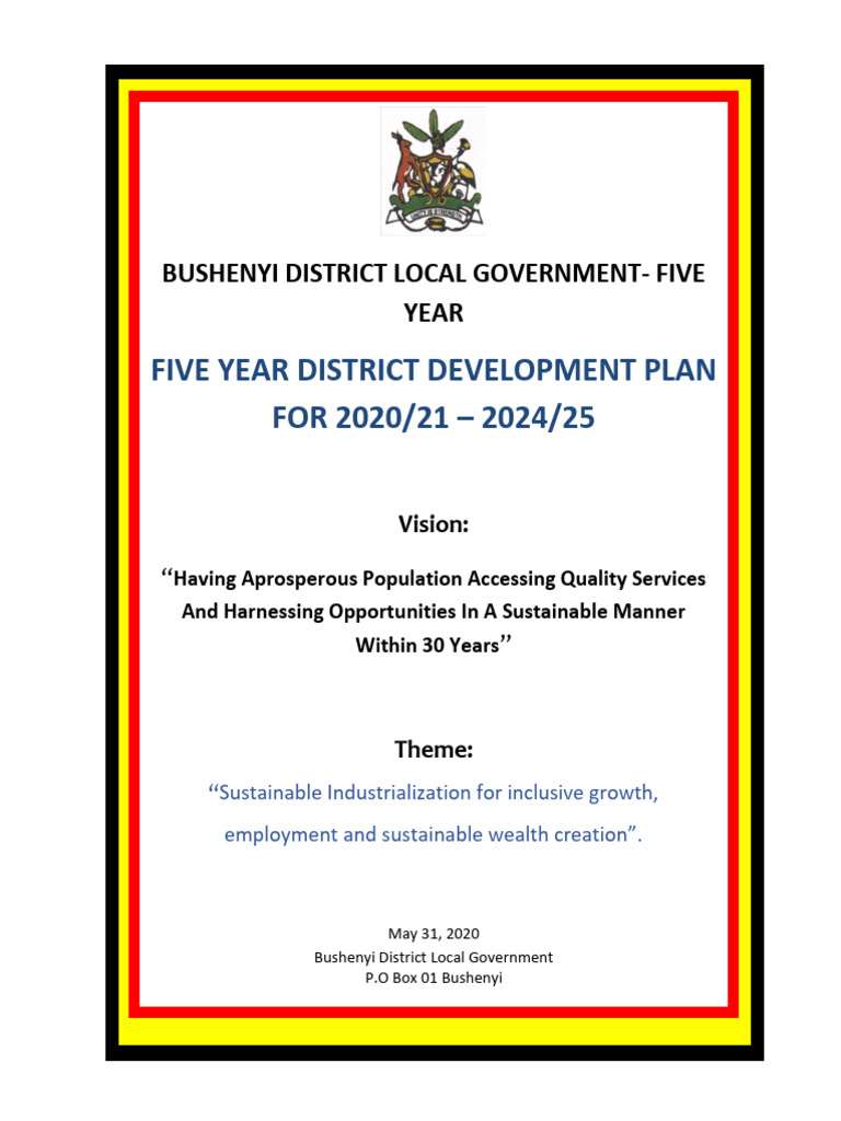 Bushenyi District Development Plan 2021-2025 | PDF | Sustainability ...