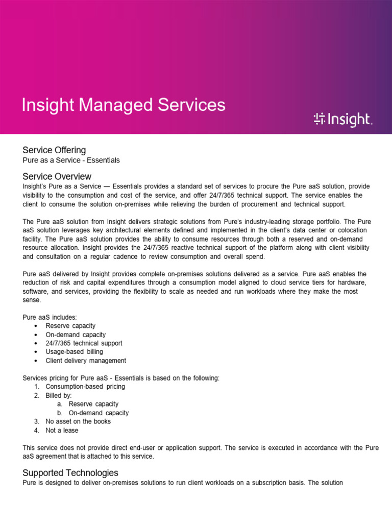 Ms Service Definition Pure As A Service | PDF | Software As A Service ...