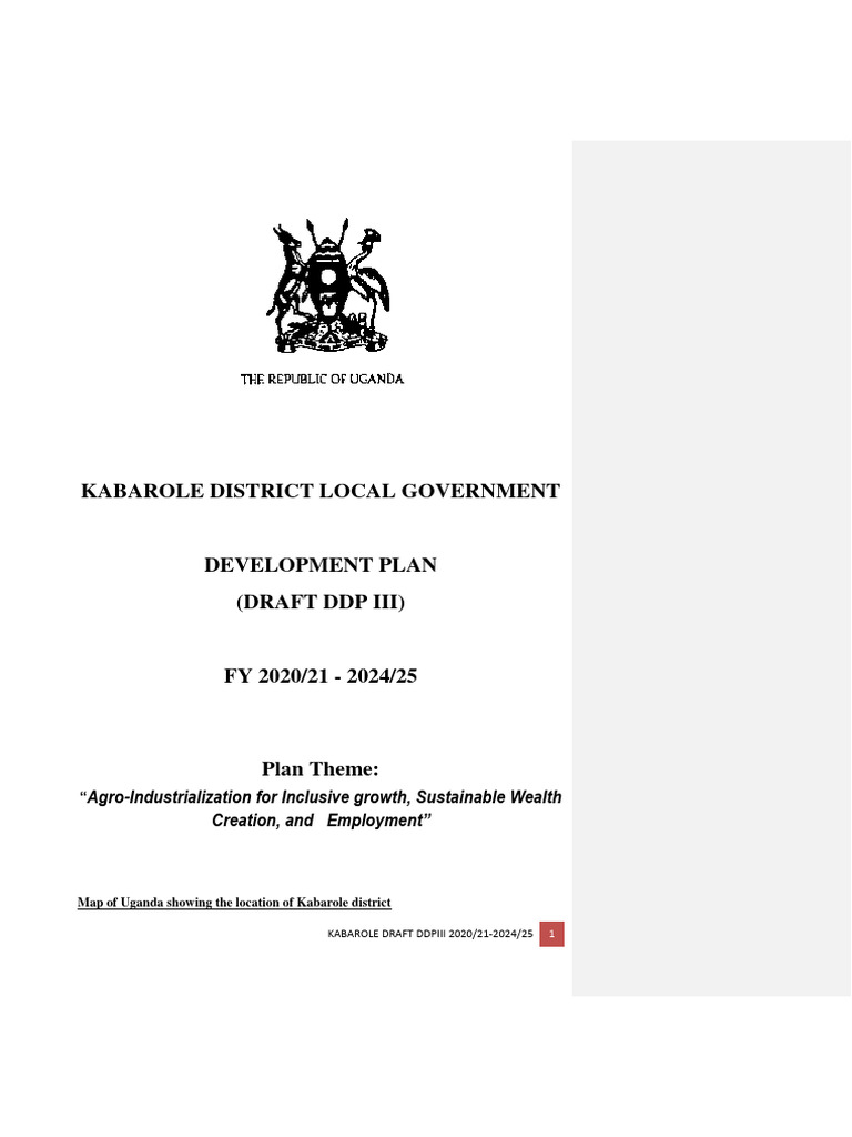 District Development Plan III 2020 2025 Adjusted Draft Kabarole | PDF ...