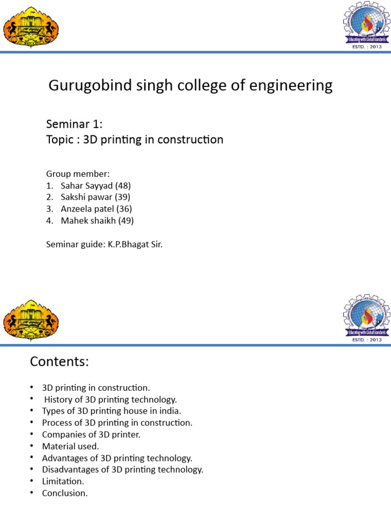 3D Printing in Construction | Download Free PDF | 3 D Printing | Printer (Computing)