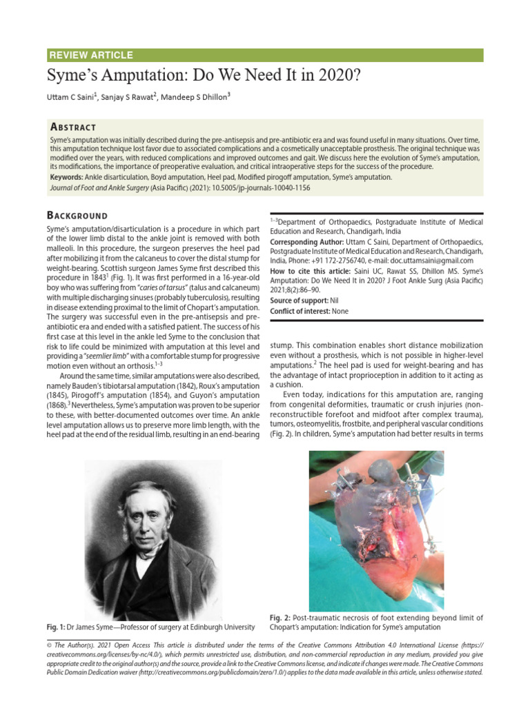 Syme | PDF | Amputation | Limbs (Anatomy)