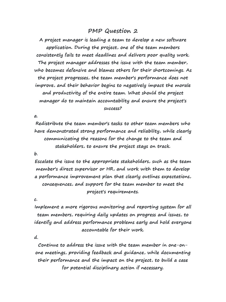PMP Question 2 | PDF