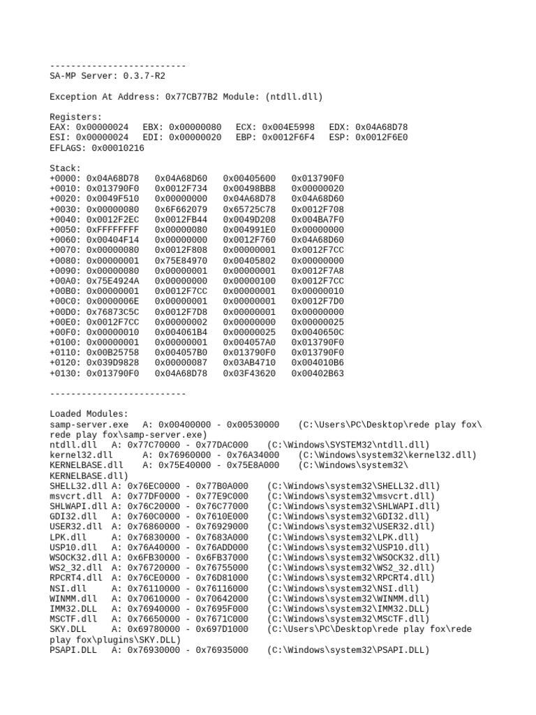 Crash Info | Download Free PDF | Operating System Families | Computing