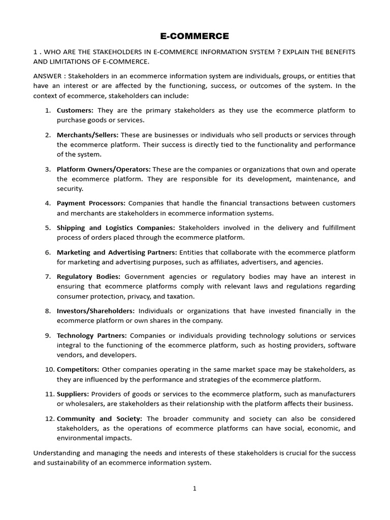 Ecommerce | PDF | Electronic Data Interchange | E Commerce