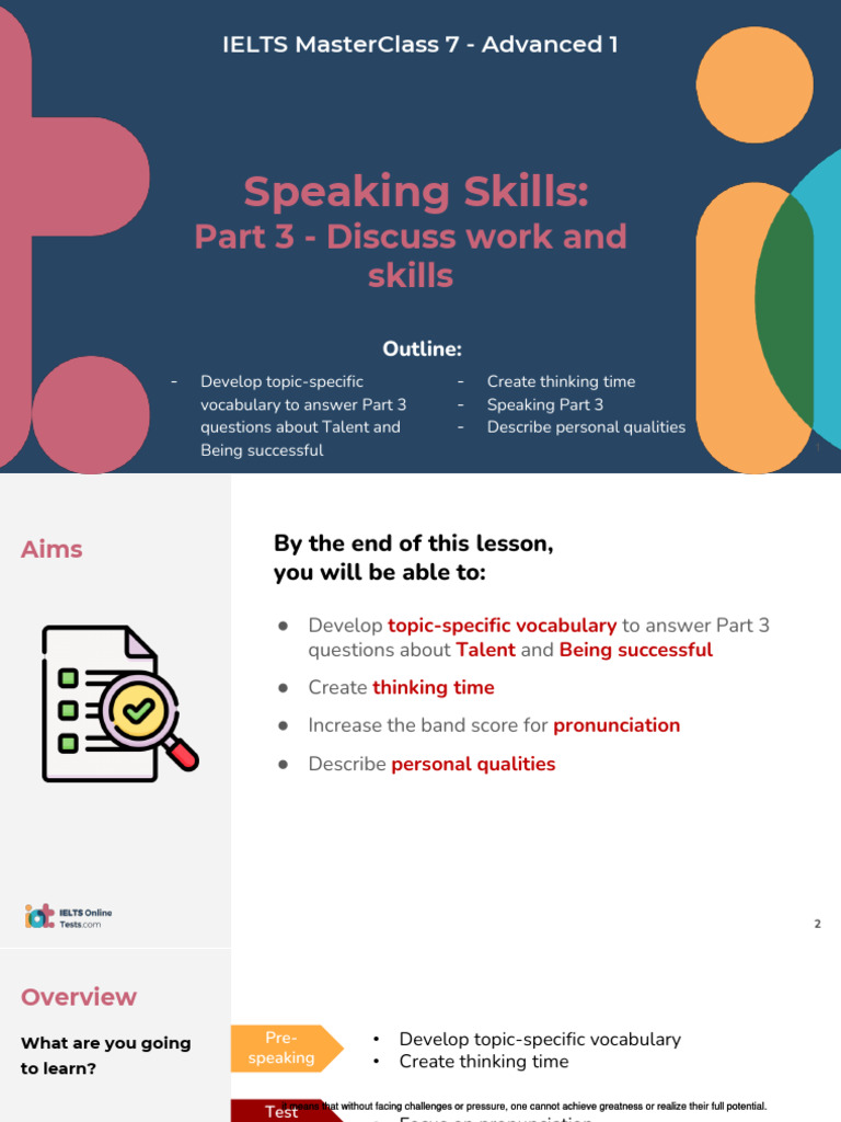 IA2-L14. Speaking - Part 3-Discuss Work and Skills - S | PDF ...
