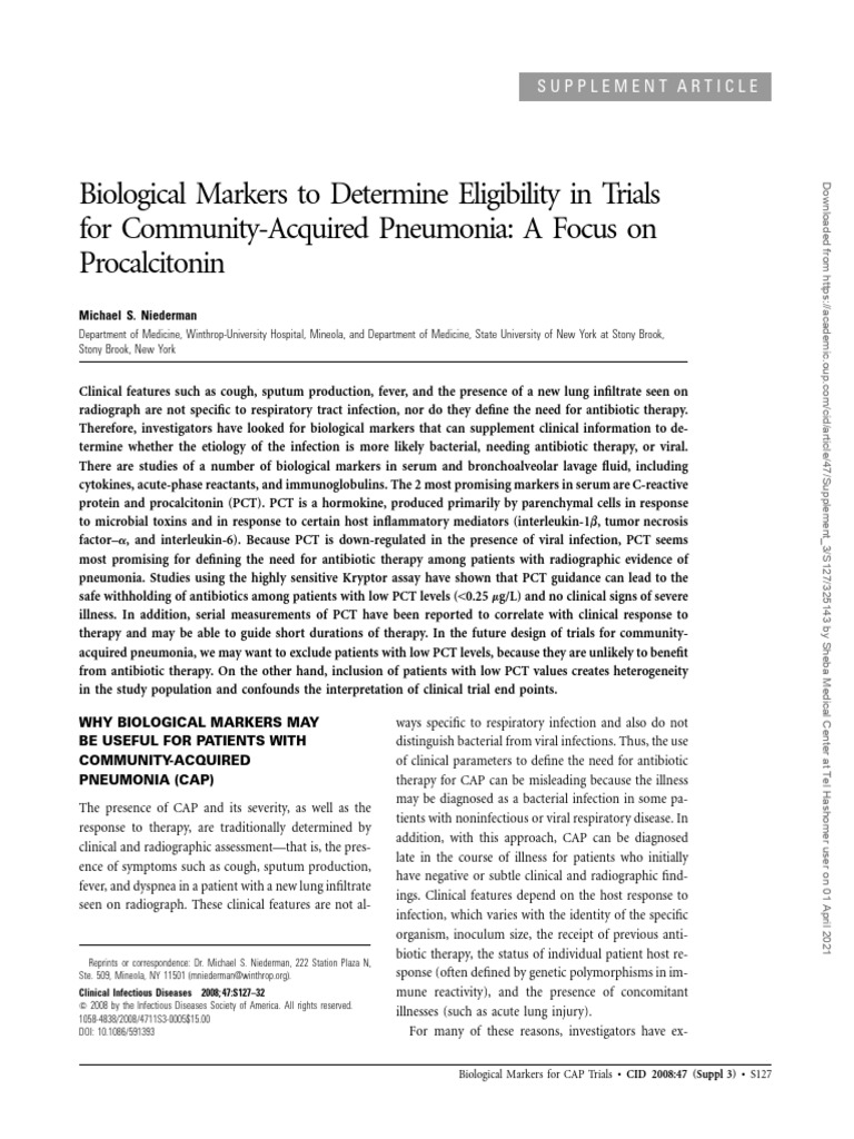 Procalcitonin as CAP Trial Marker | PDF | Pneumonia | C Reactive Protein