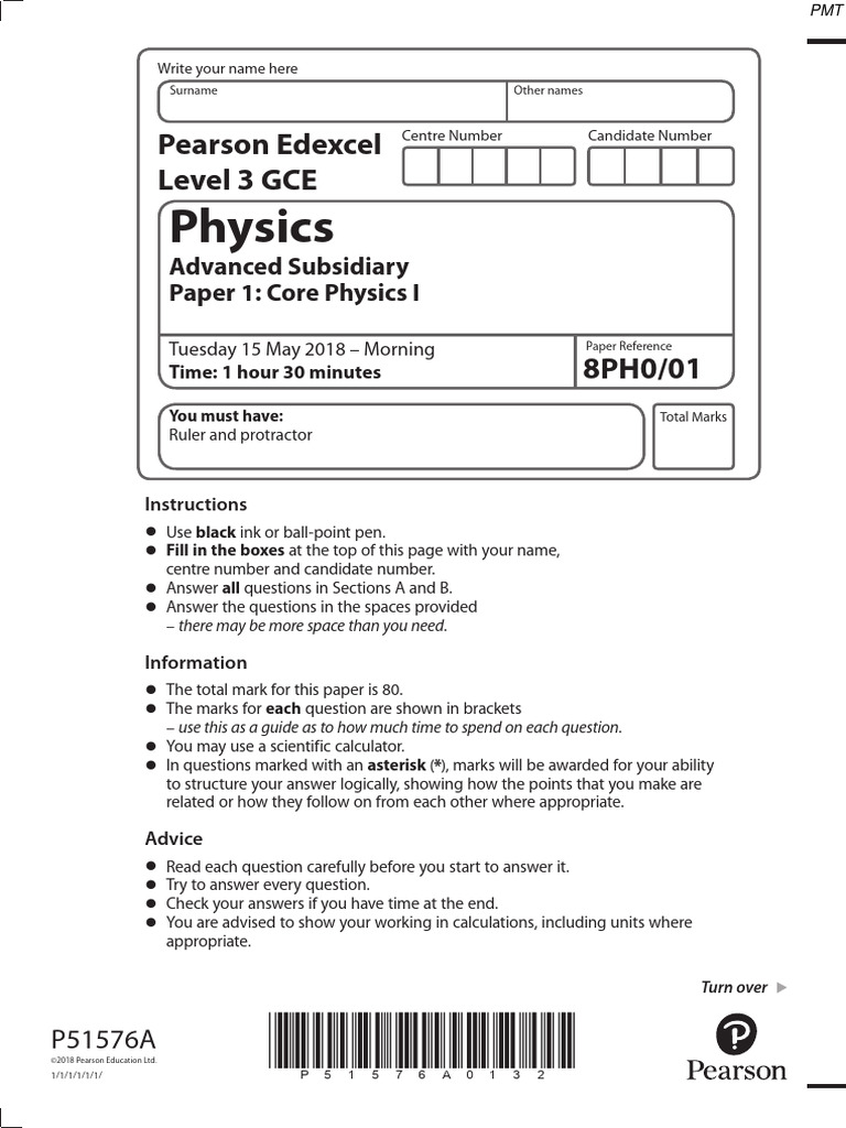 June 2018 QP - Paper 1 Edexcel Physics As-Level | PDF | Electrical ... June 2018 QP - Paper 1 Edexcel Physics As-Level | PDF | Electrical ...
