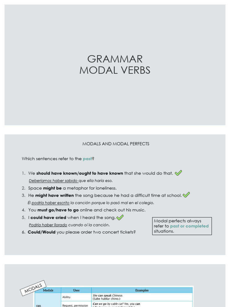 Modal Verbs for Language Learners | PDF