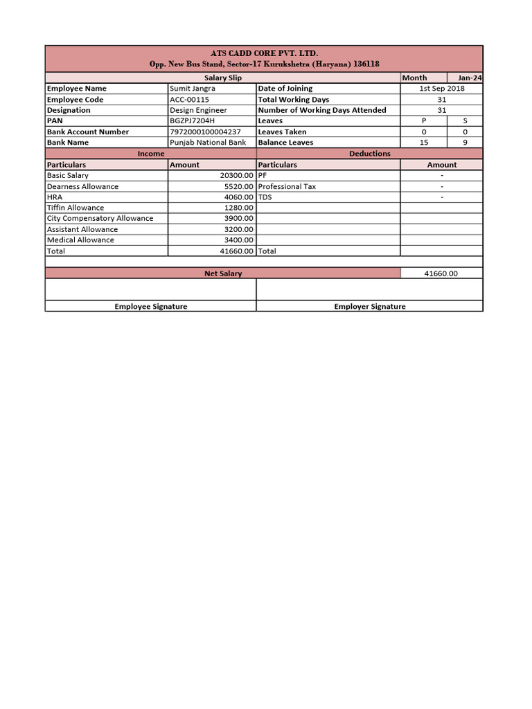 Sumit Salary Slip | PDF | Personal Finance | Economies