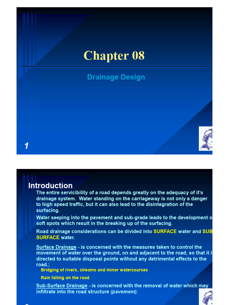 Chapter 8 Drainage Design Slides | PDF | Drainage Basin | Road