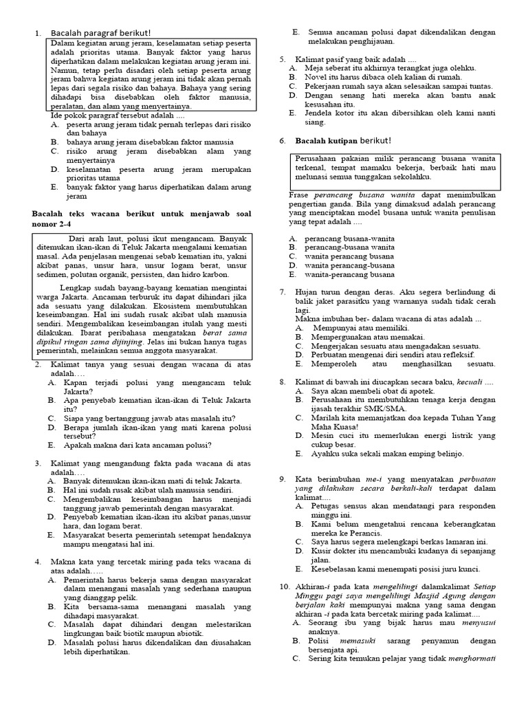 Latihan Soal X 2 | PDF