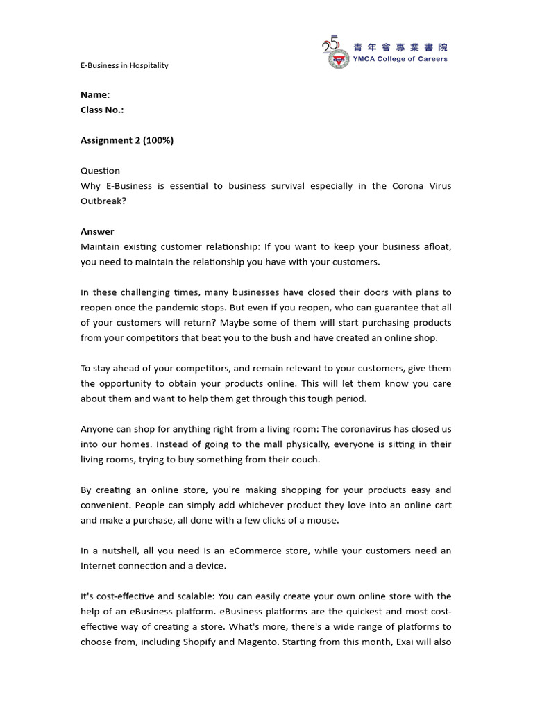 Assignment 2 (Model Answer) | PDF