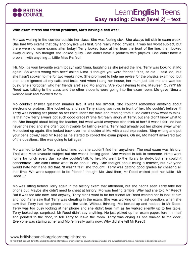 Cheat Level 2 - Text 1 | PDF