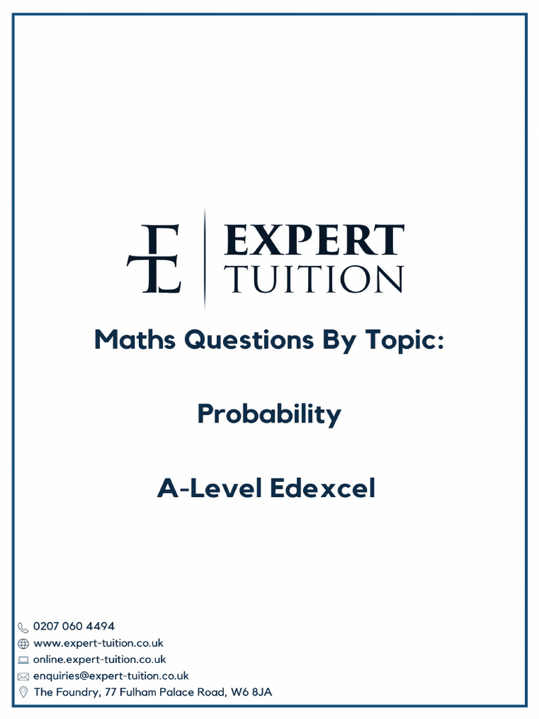 Probability and Statistics Exam Questions | PDF | Random Variable | Statistics