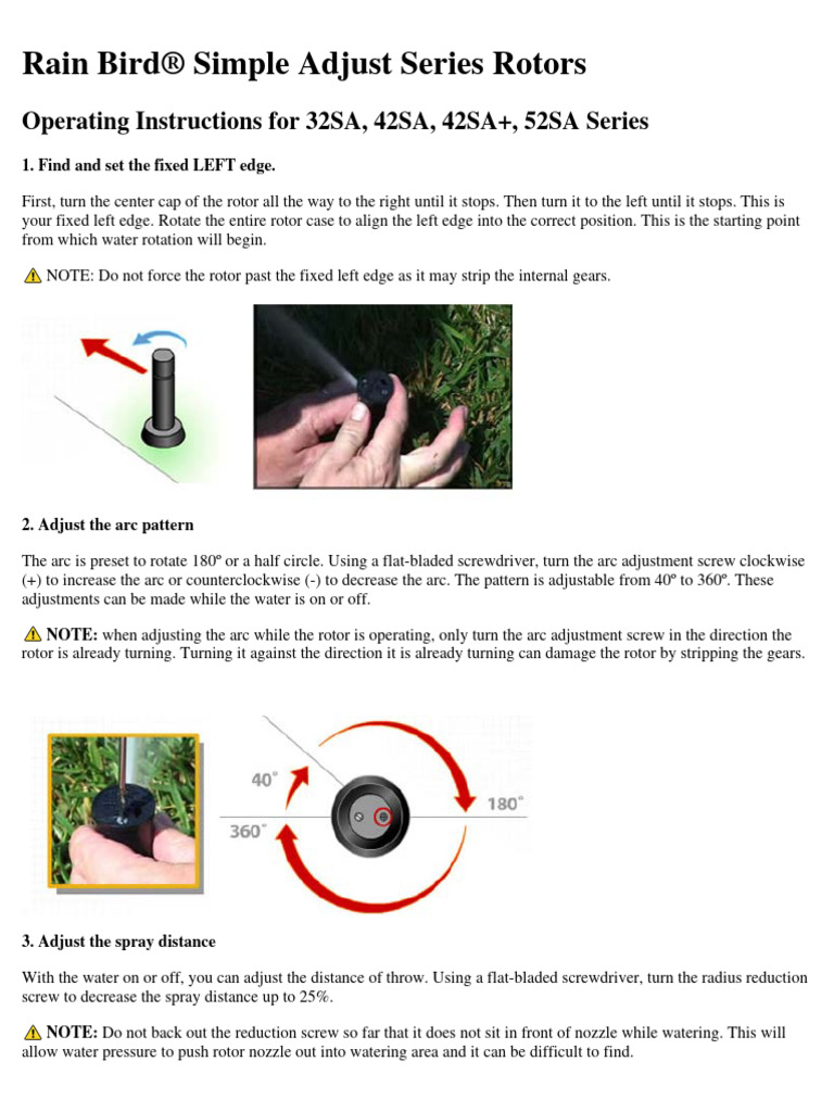 Simple Adjust Series Rotors Instructions | PDF