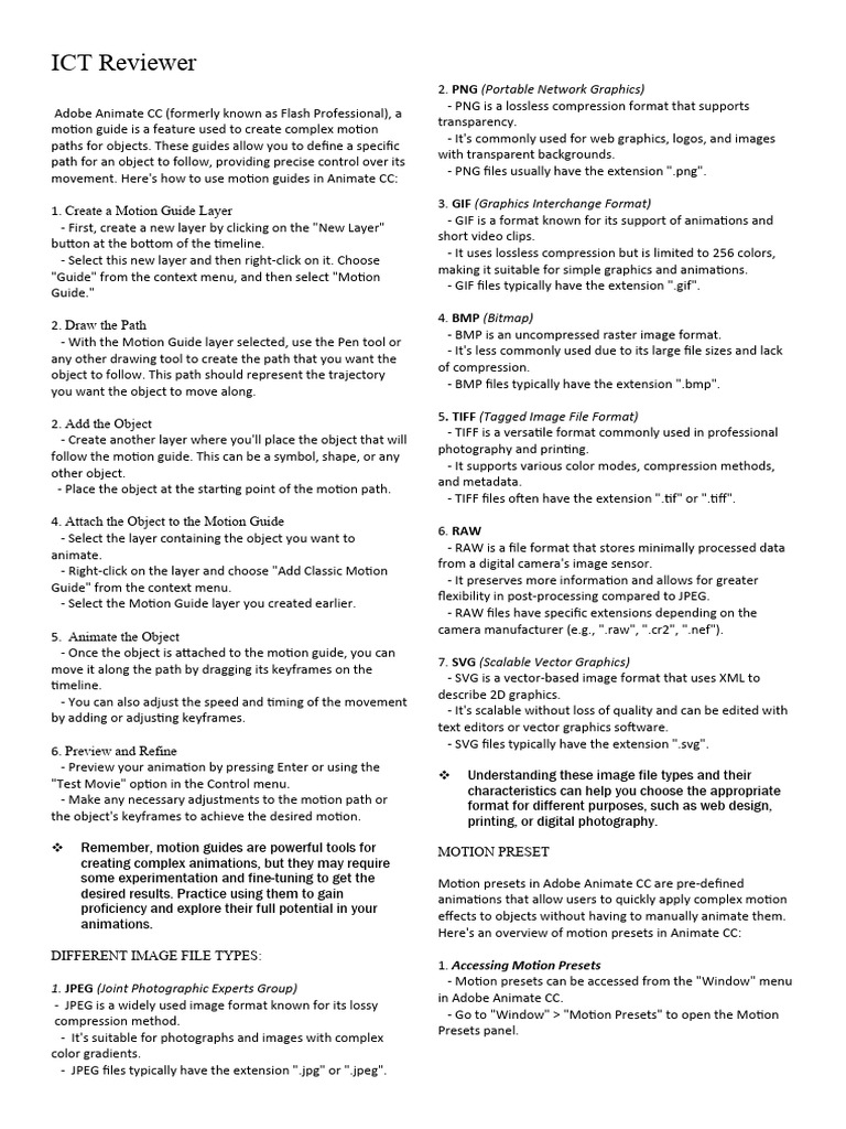 ICT Reviewer - 3rd Quarter | PDF | Computer Vision | Multidimensional Signal Processing