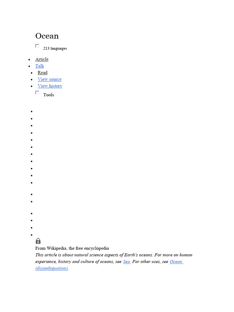 Ocean | PDF | Oceans | Applied And Interdisciplinary Physics