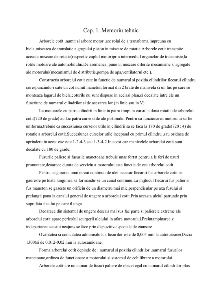 Memoriu Tehnic Arbore | PDF