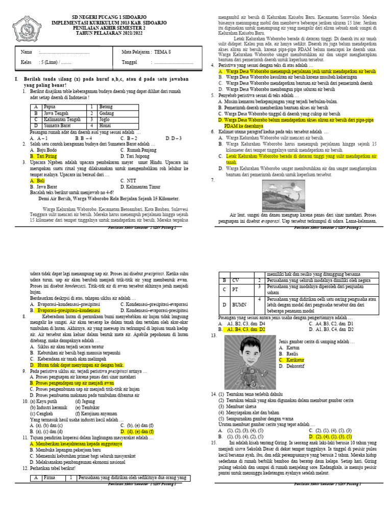 PAT Tema 8 K5 2022 Fix | PDF