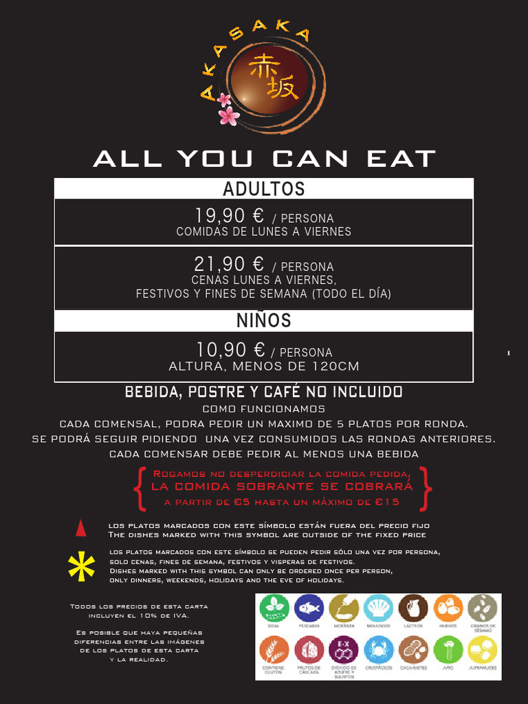 Akasaka Carta Menu QR | PDF | Cocina | Alimentos