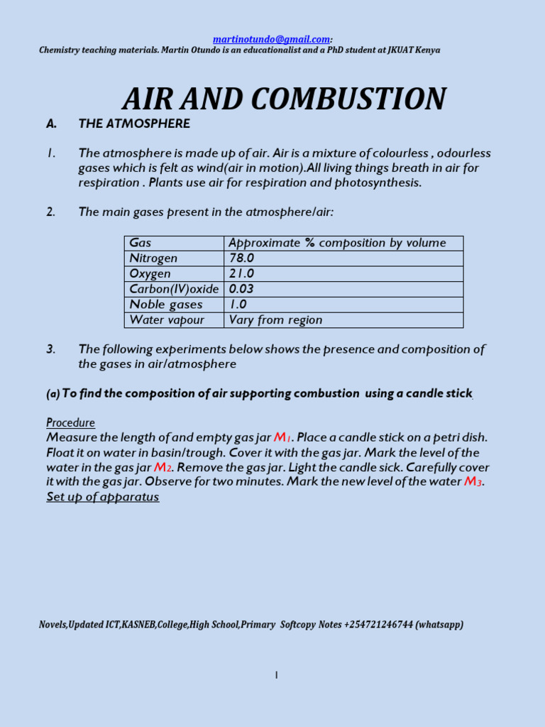 Air and Combustion | PDF | Redox | Combustion