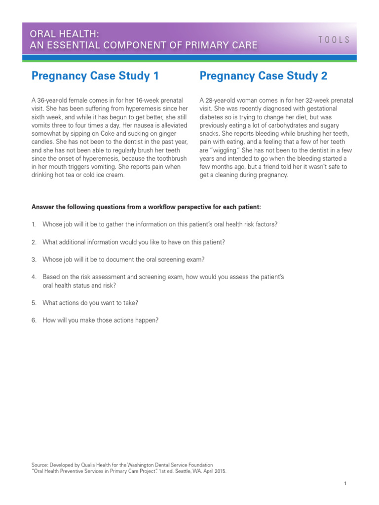 Pregnancy Case Studies | PDF | Dentistry | Primary Care