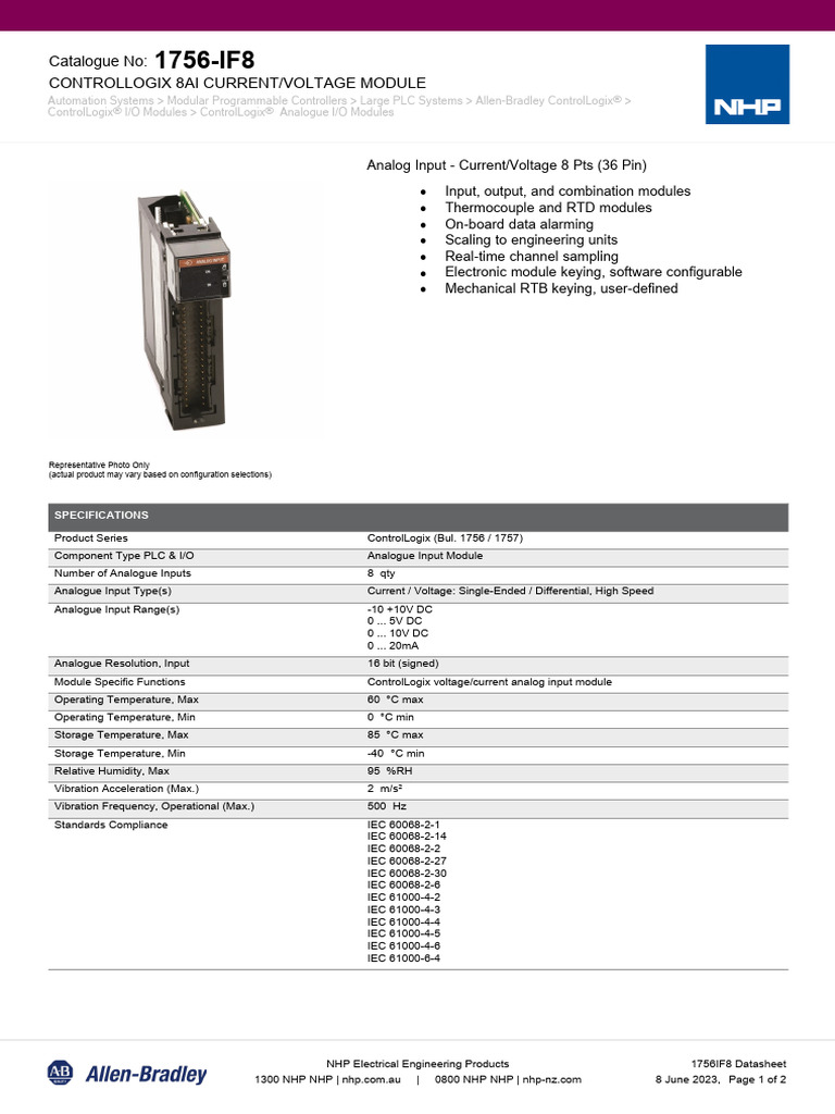 1756-IF8-datasheet | PDF | Programmable Logic Controller | International Electrotechnical Commission