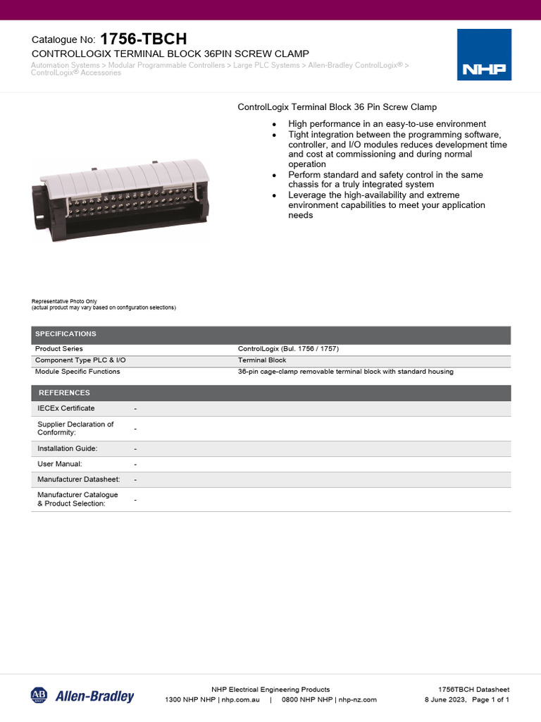1756 TBCH Datasheet | PDF | Programmable Logic Controller | Computer ...