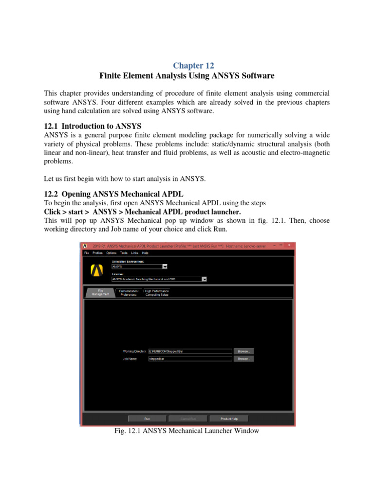 Introduction To Apdl Pdf Finite Element Method Truss 