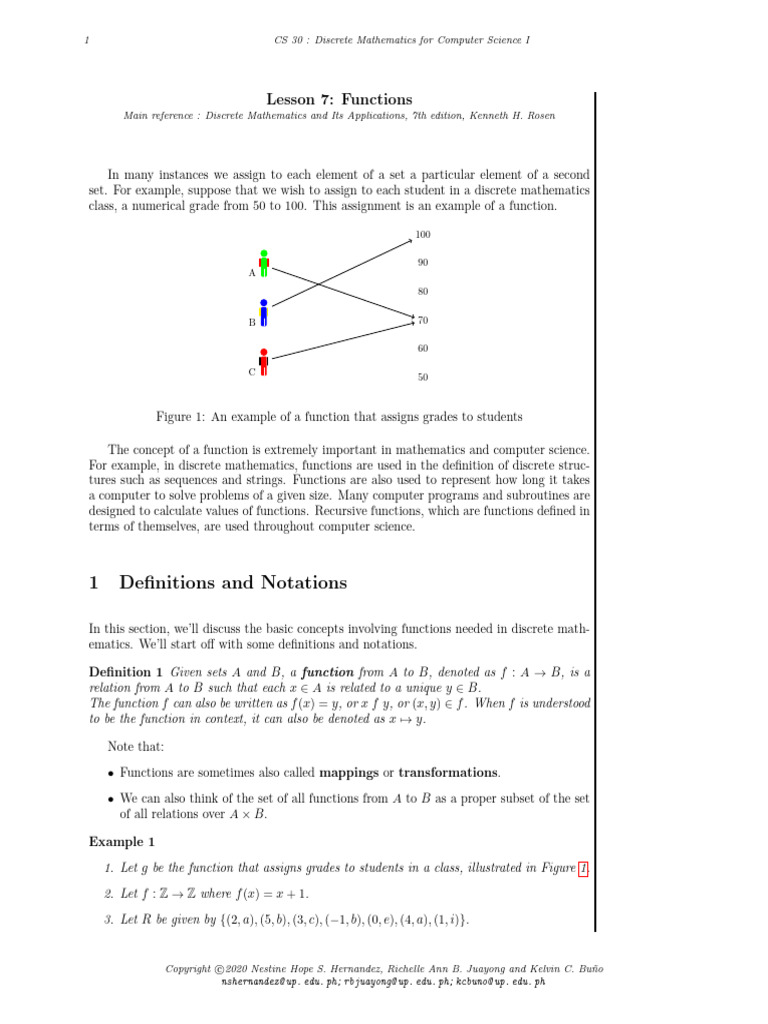 CS30L7 Handout | PDF | Function (Mathematics) | Mathematics