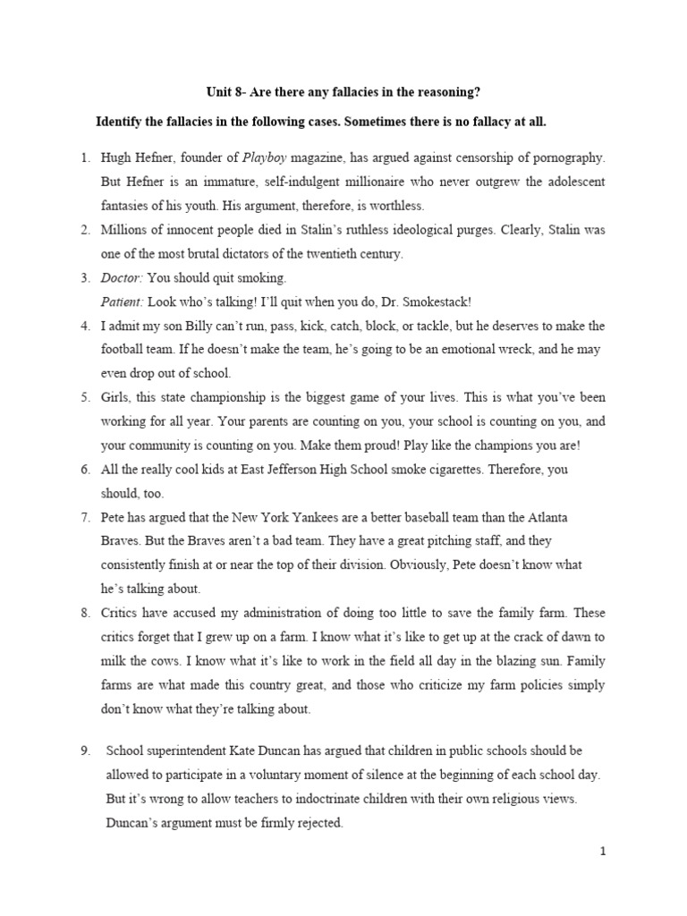 Logic Fallacies for Critical Thinkers | PDF