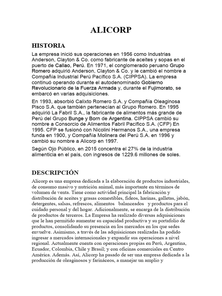 Ali Corp | PDF | Economias
