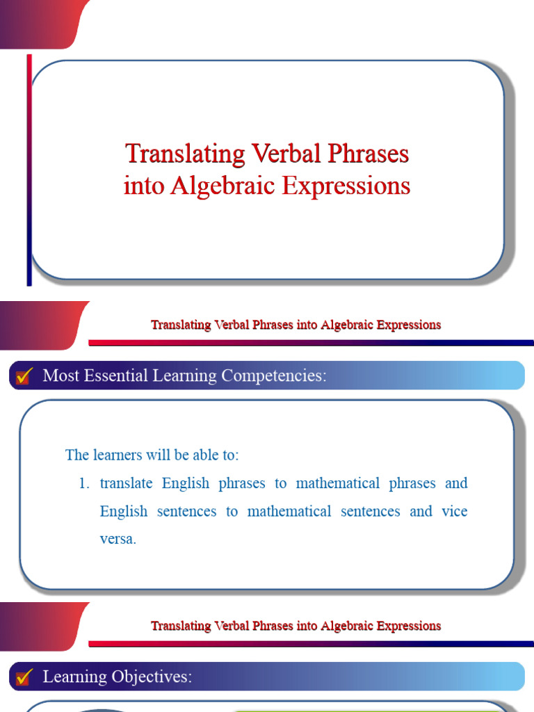 q2 w2 Translating English Phrases and Sentences To Mathematical Phrases ...