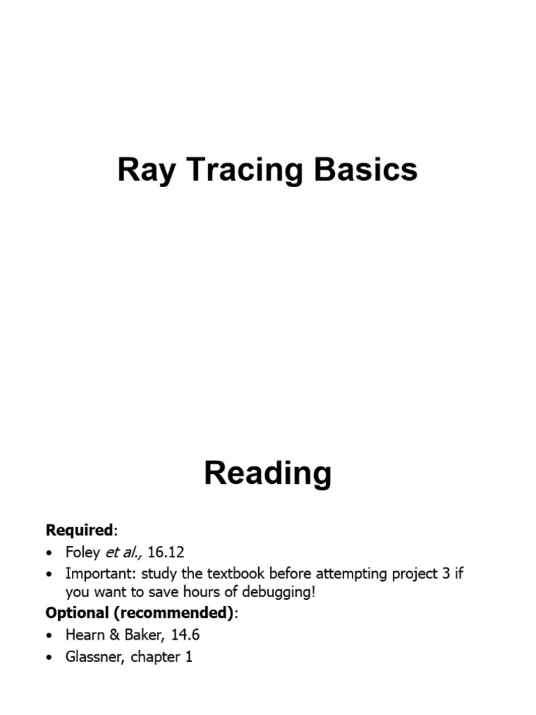 Ray Tracing Fundamentals Explained | PDF | Light | Physical Phenomena