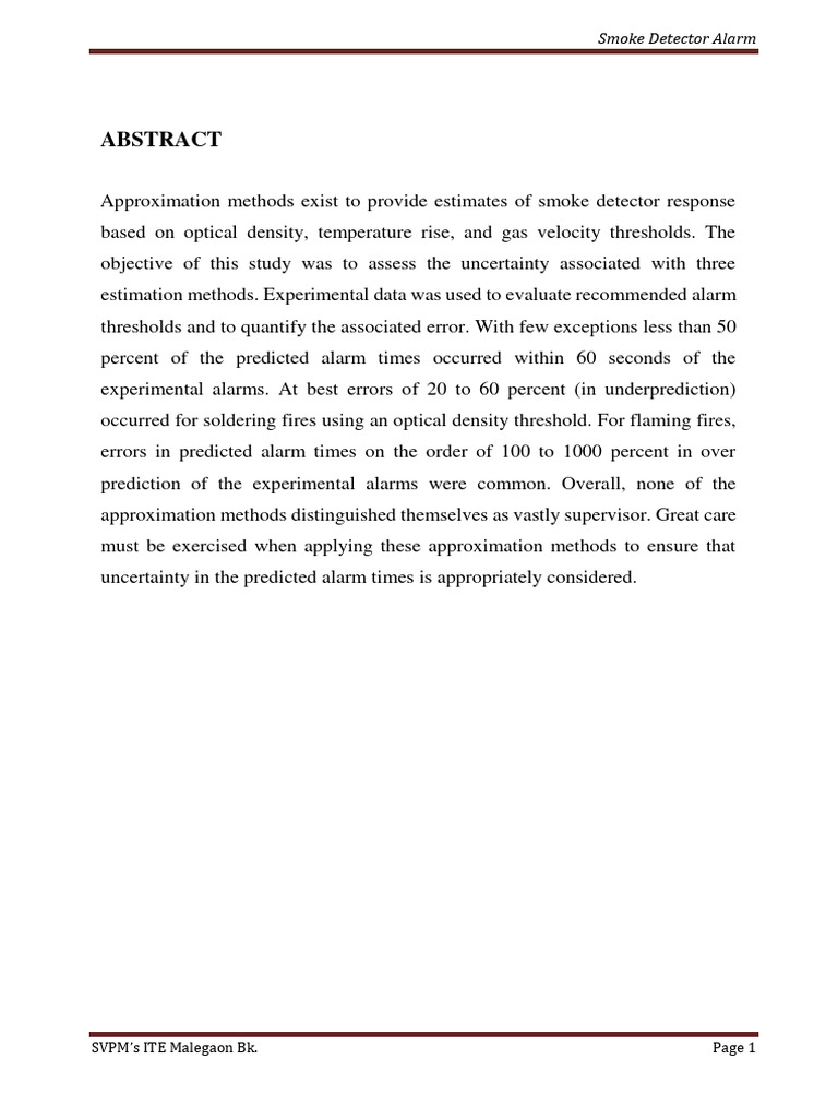 A Project Reports On SMOKE DETECTOR | PDF | Electrical Engineering