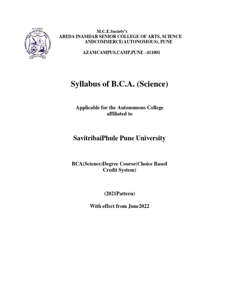 Sybca Science Syllabus From 2022 23 Pdf Class Computer Programming Method Computer